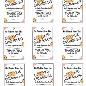 Printable Cookie Gift Tags, No Natter How the Cookie Crumbles Tag ...