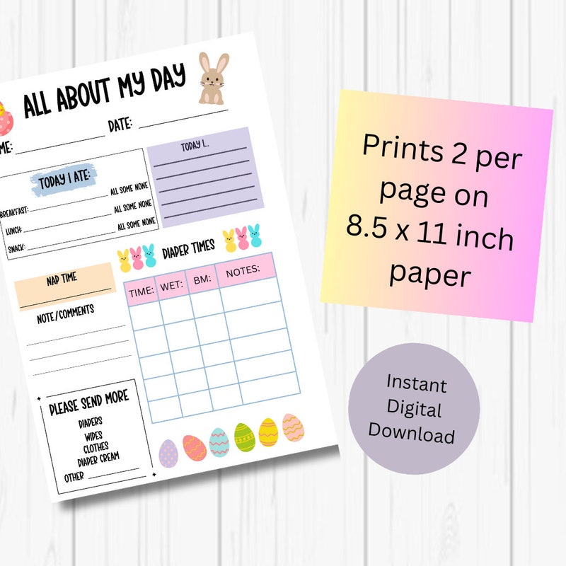 Toddler Daily Report - Etsy