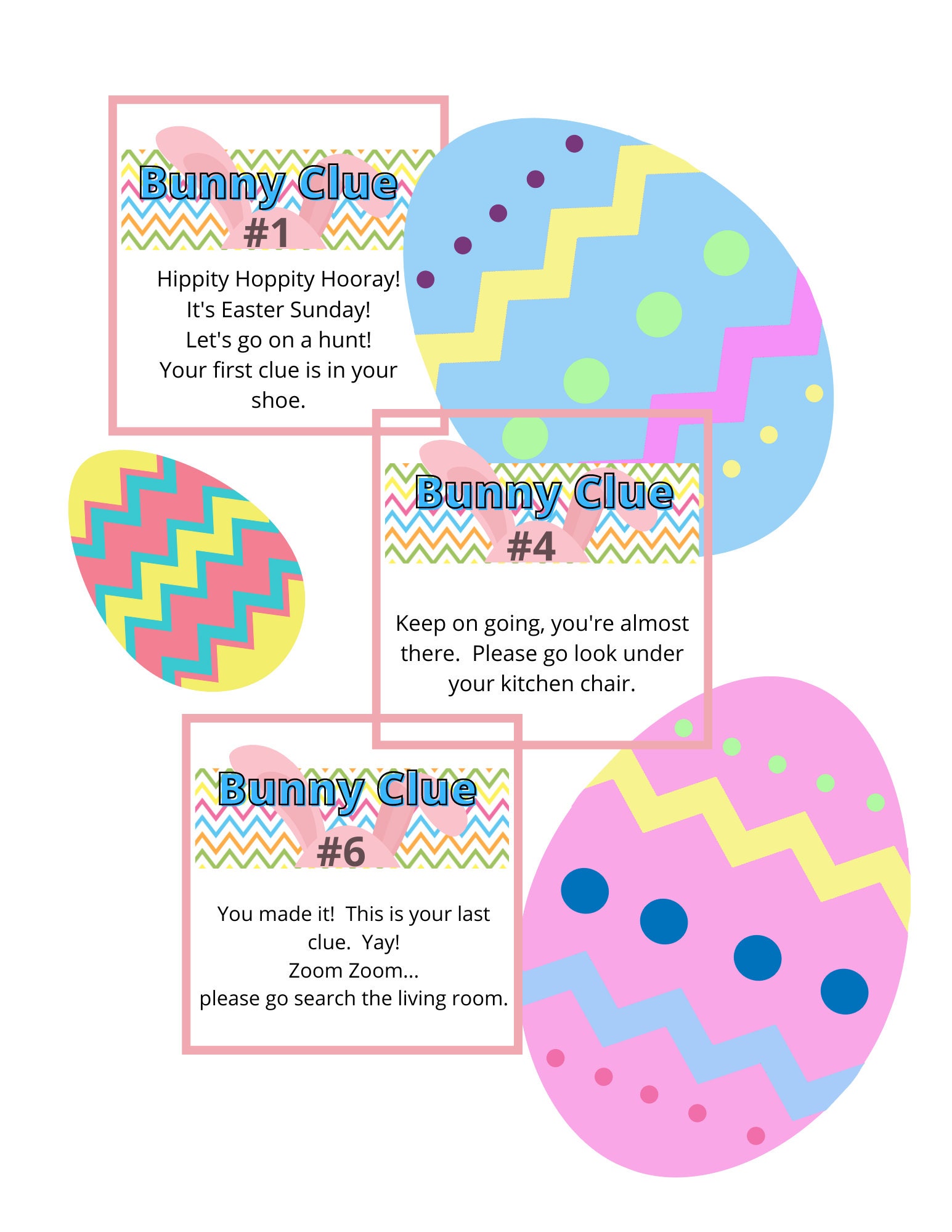 Easter Indoor Scavenger Hunt, Activity Game, Kids Easter Treasure Hunt ...