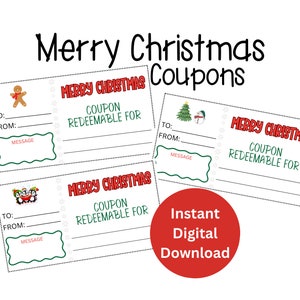 Christmas Coupons, Christmas Gift Certificates, Gifts for Kids ...