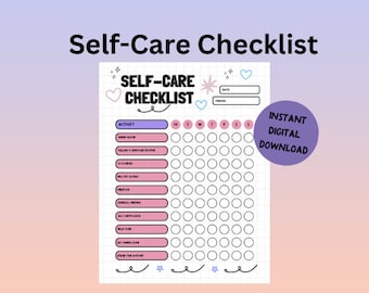 Weekly Self Care Tracker Printable, Daily Self Care Checklist, Routine ...