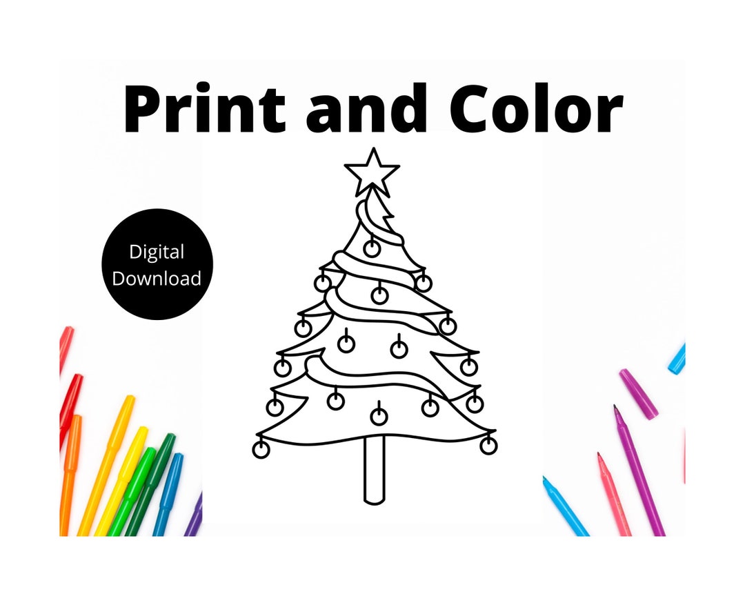 Printable Christmas Tree Coloring Page, Xmas Tree, Printable Christmas ...