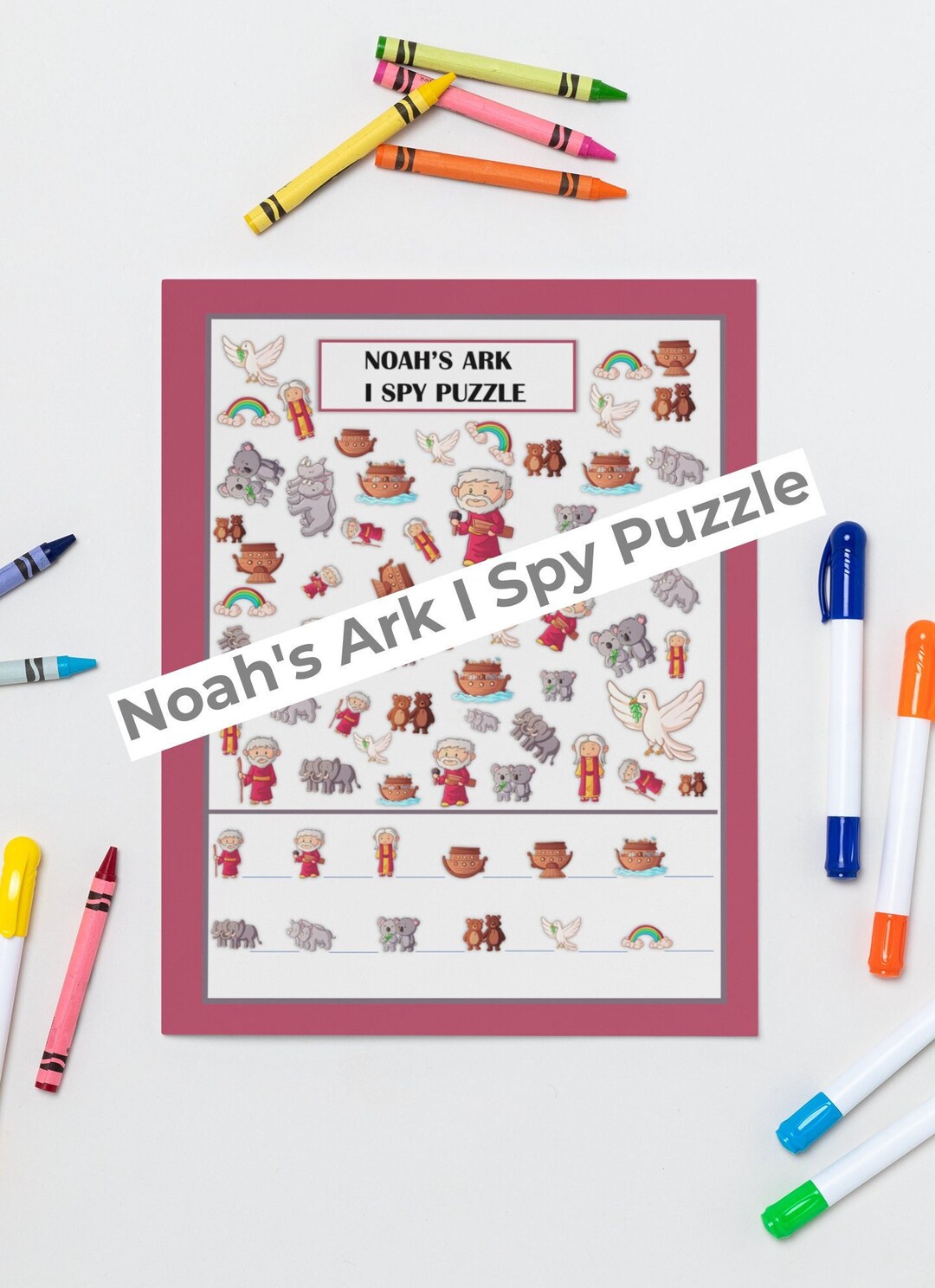 Printable I SPY Noah's Ark Game, Sunday School Activity, Homeschool ...