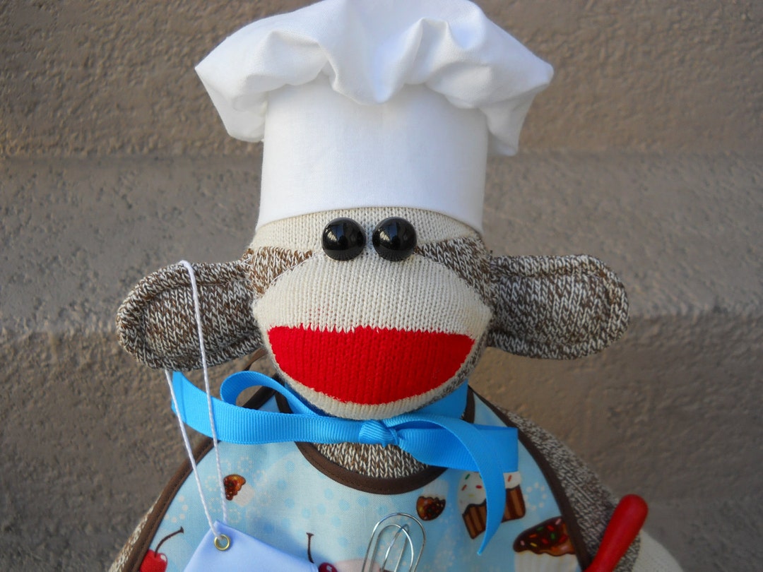 Sock Monkey Pastry Chef - Etsy