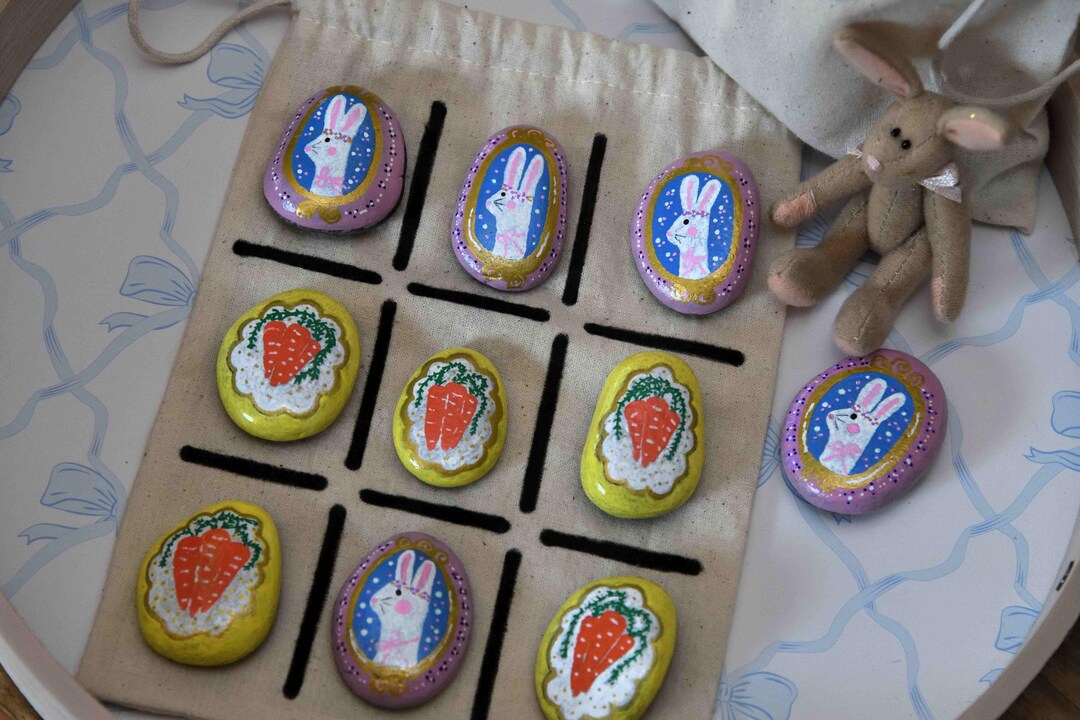 Spring Themed Painted Tic Tac Toe Stones - Etsy