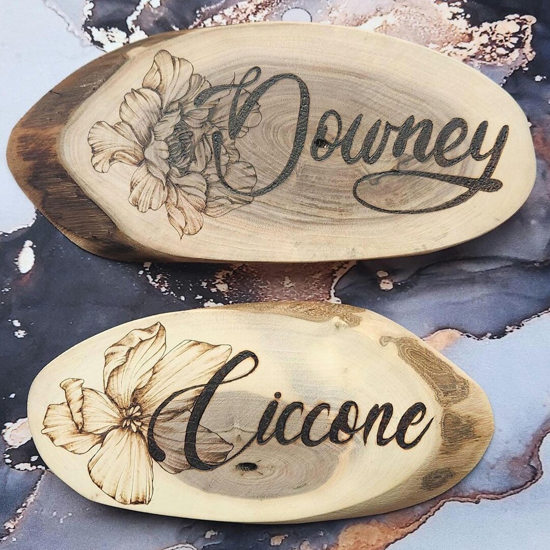 Custom Wood Burned Name Plates - Etsy