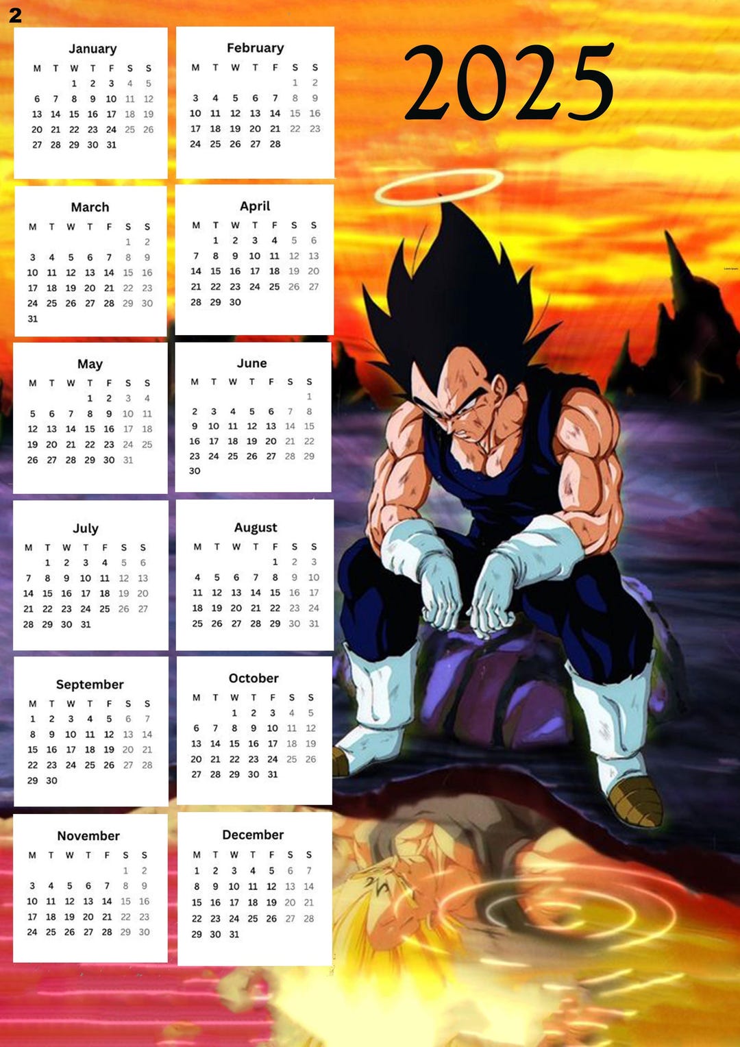 Magnetic A4 Dragon Ball Calendar. Various Designs - Etsy