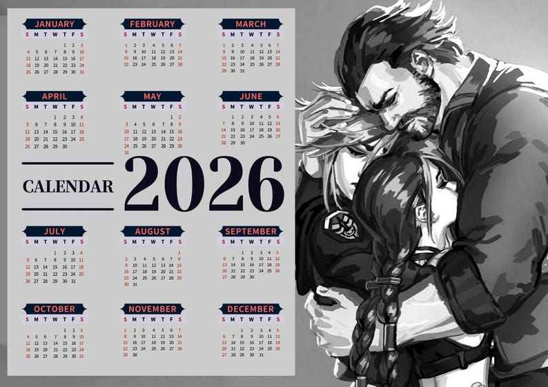 Kalendarz A4 Arcane 2026 – Unikalne Projekty Fanowskie - Etsy