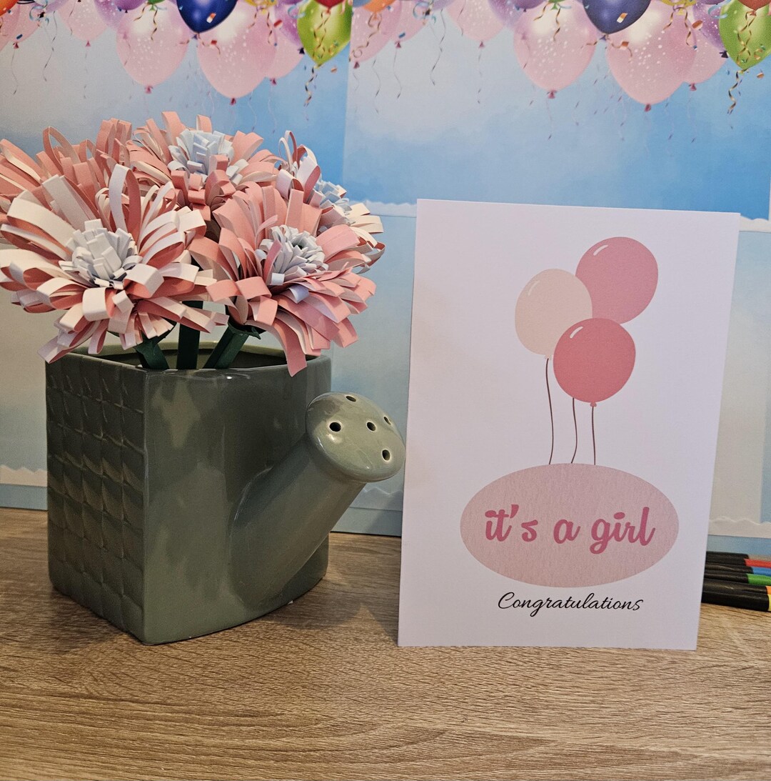 Congratulations on the Birth of Your Baby Girl Greeting Card - Etsy