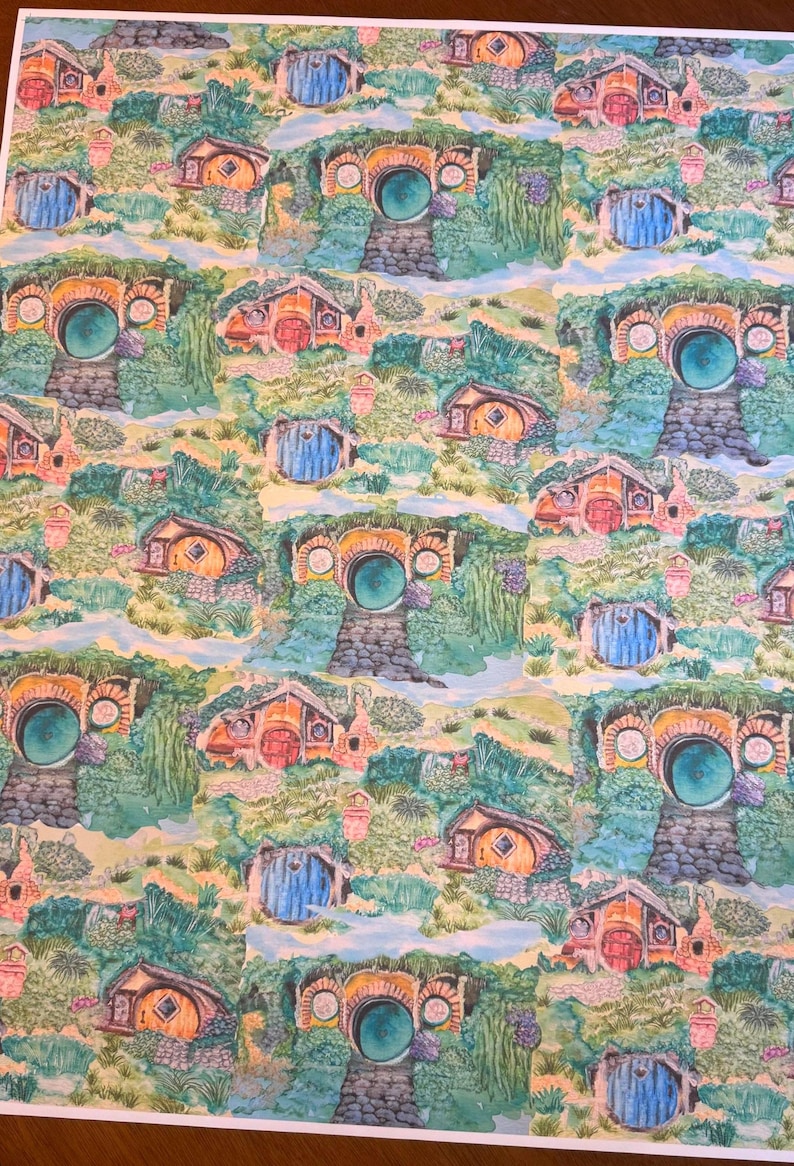 The Shire Wrapping Paper: Hobbit House Lord of the Rings Gift Wrap - Etsy
