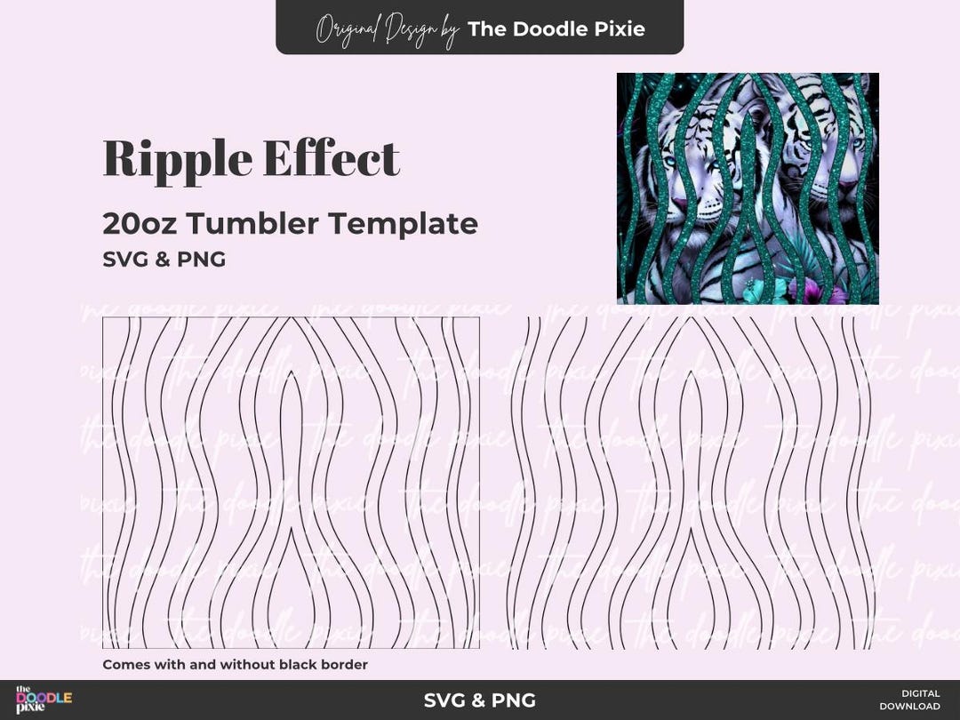 Ripple Effect 20oz Skinny Tumbler Template, Glitter Burst Template, SVG ...