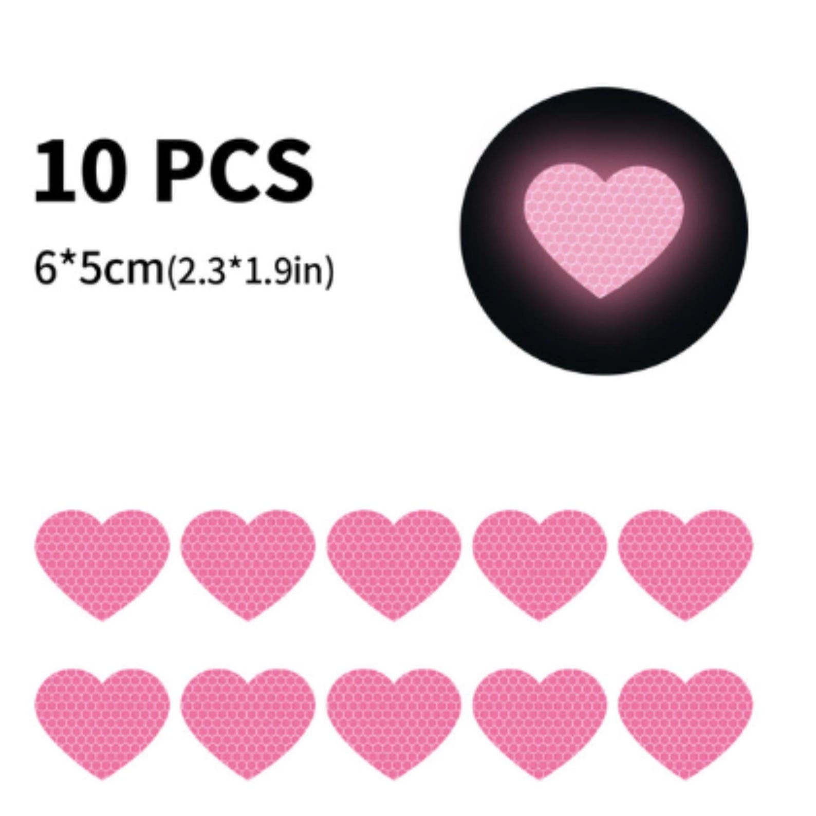 Reflective Pink Heart Car Decals: Kawaii Bumper Stickers, 10 PC - Etsy