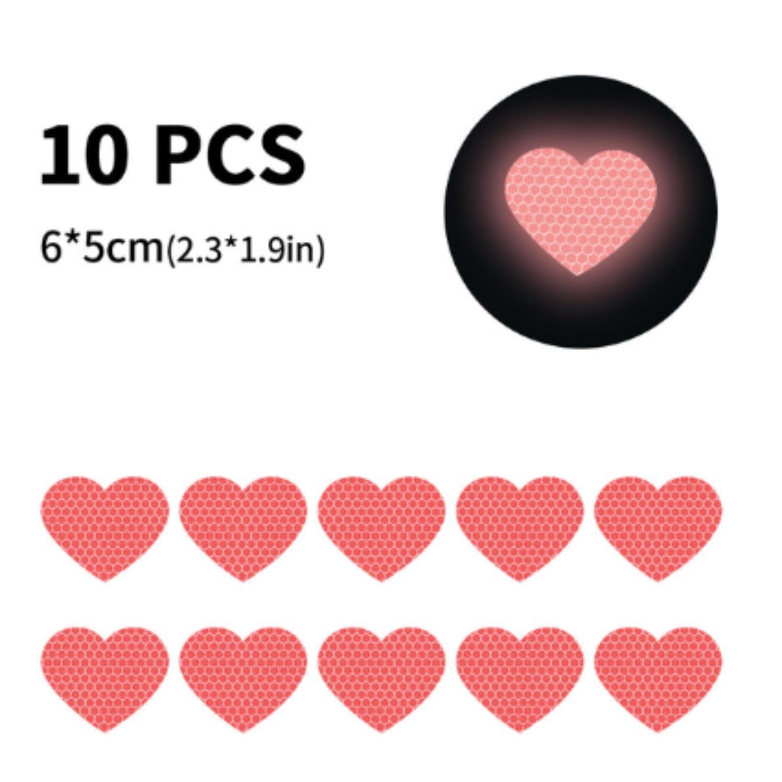Reflective Pink Heart Car Decals: Kawaii Bumper Stickers, 10 PC - Etsy