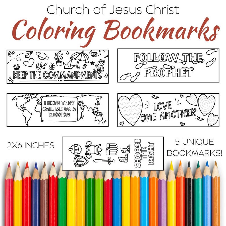 Church of Jesus Christ Coloring Bookmarks Set - 5 Activities for Church ...