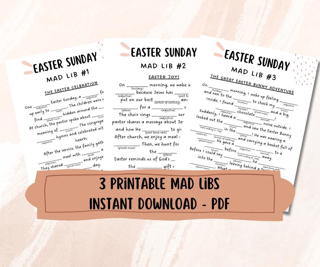 Printable Christian Mad Libs: Easter Edition - Digital PDF Download - Etsy