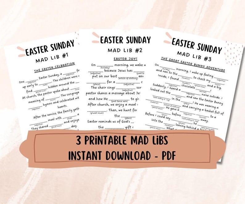 Printable Christian Mad Libs: Easter Edition - Digital PDF Download - Etsy