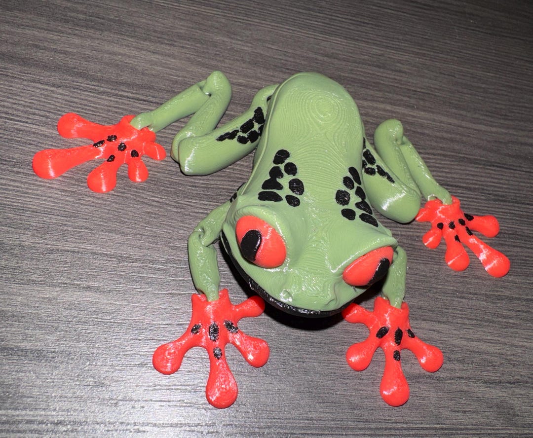 Customizable 3D Printed Articulated Tree Frog Toy With Movable Limbs ...