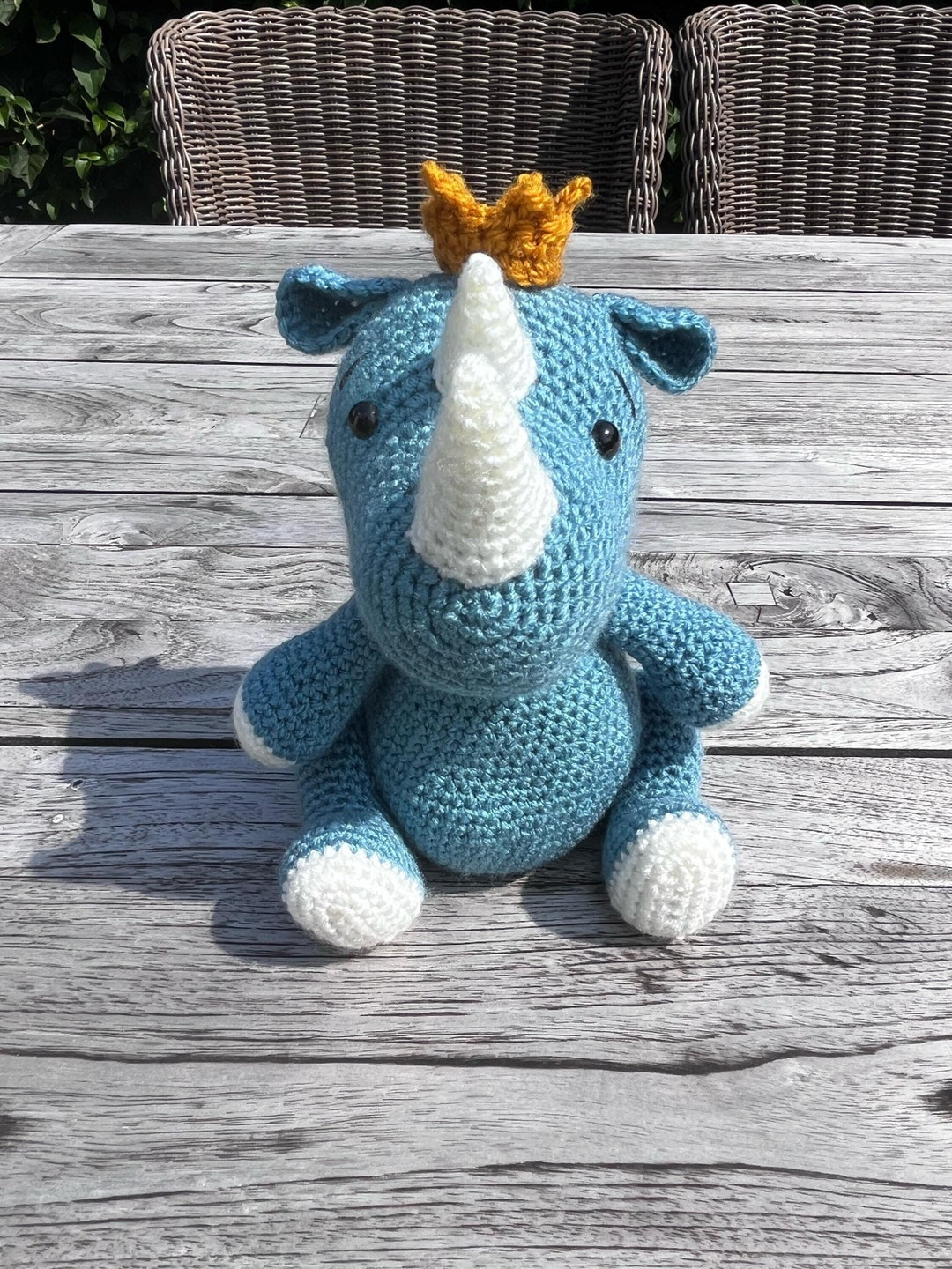 Richard the Rhino Crochet Pattern Sitting Animal Pattern Amigurumi Cute ...