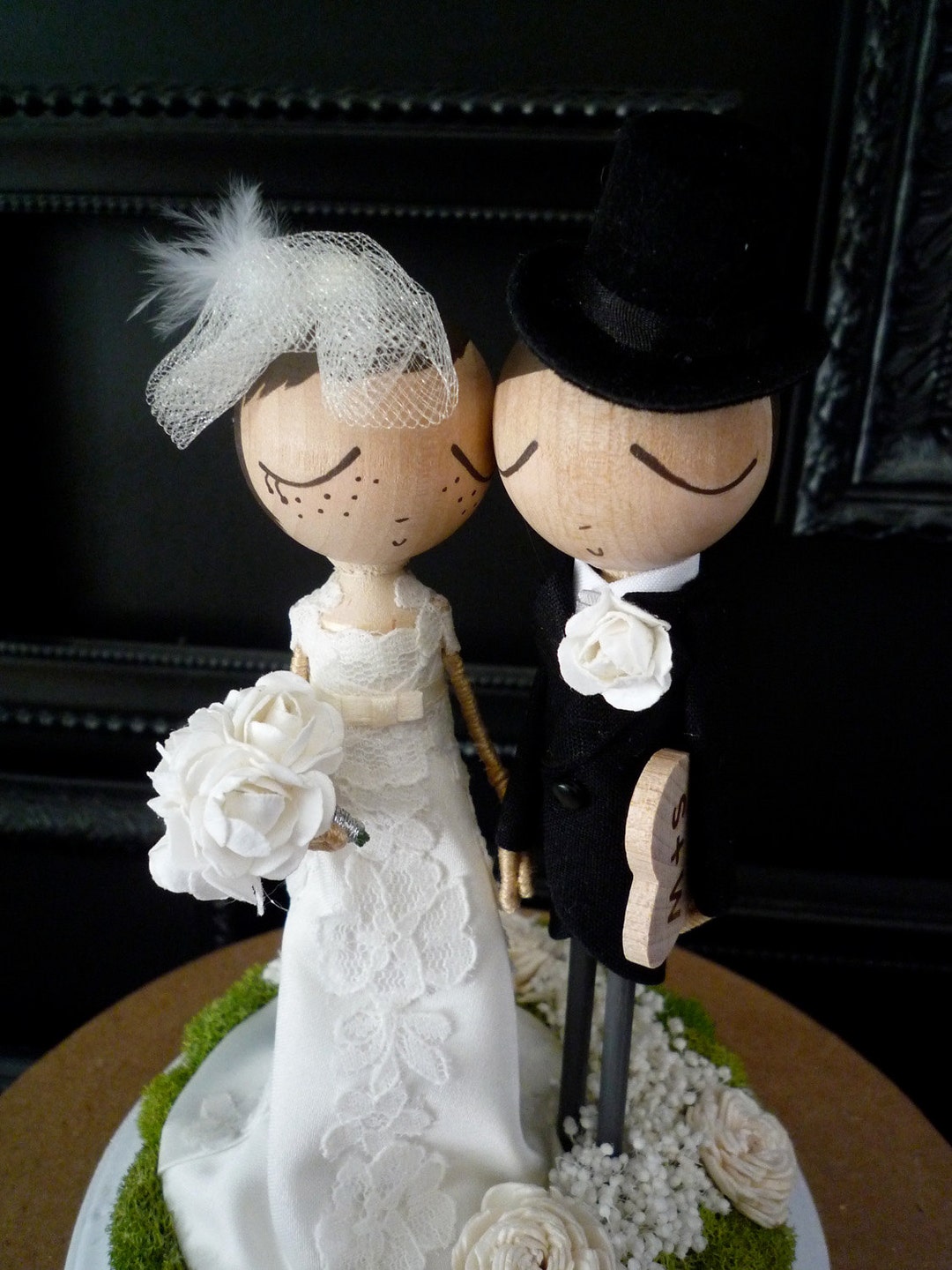 Custom Wedding Cake Topper: Personalized Dress Keepsake, Rustic Boho ...