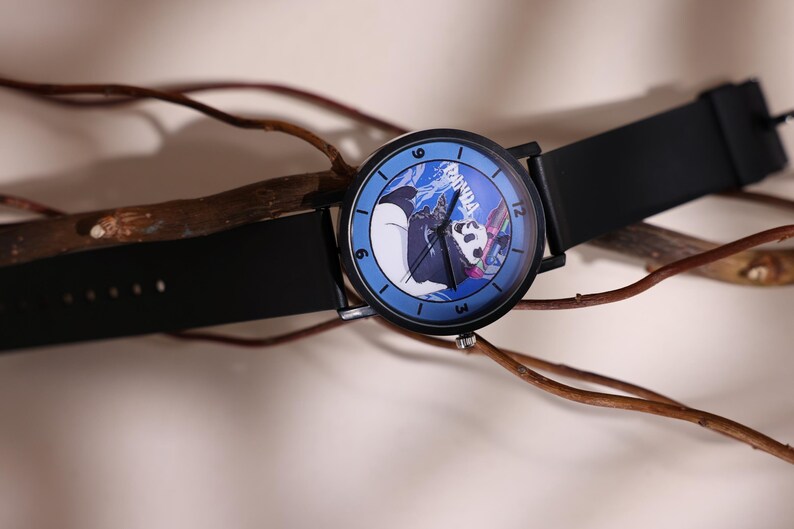 Anime Inspired Blue Dial Watch – Panda Character Graphic Wrist Watch ...