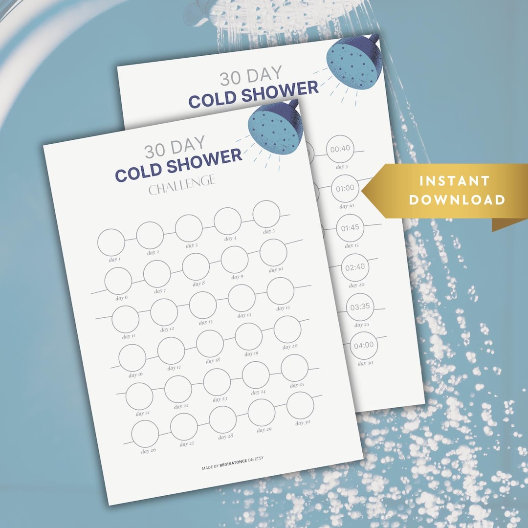 30 Day Cold Shower Challenge - Printable - A4 - PDF - Empty Sheet ...
