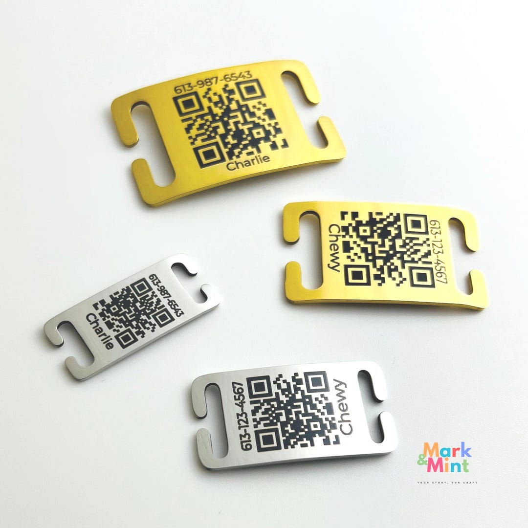 QR Code Pet ID Tag – Silent Slide-on Collar Tag for Dogs & Cats - Etsy