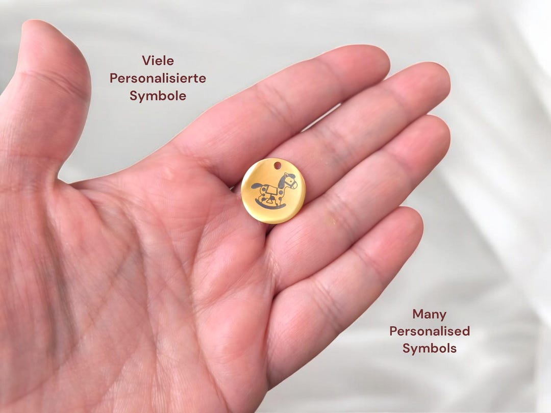 Personalized Symbols Hearts Round Discs Name Necklace Name Bracelet ...