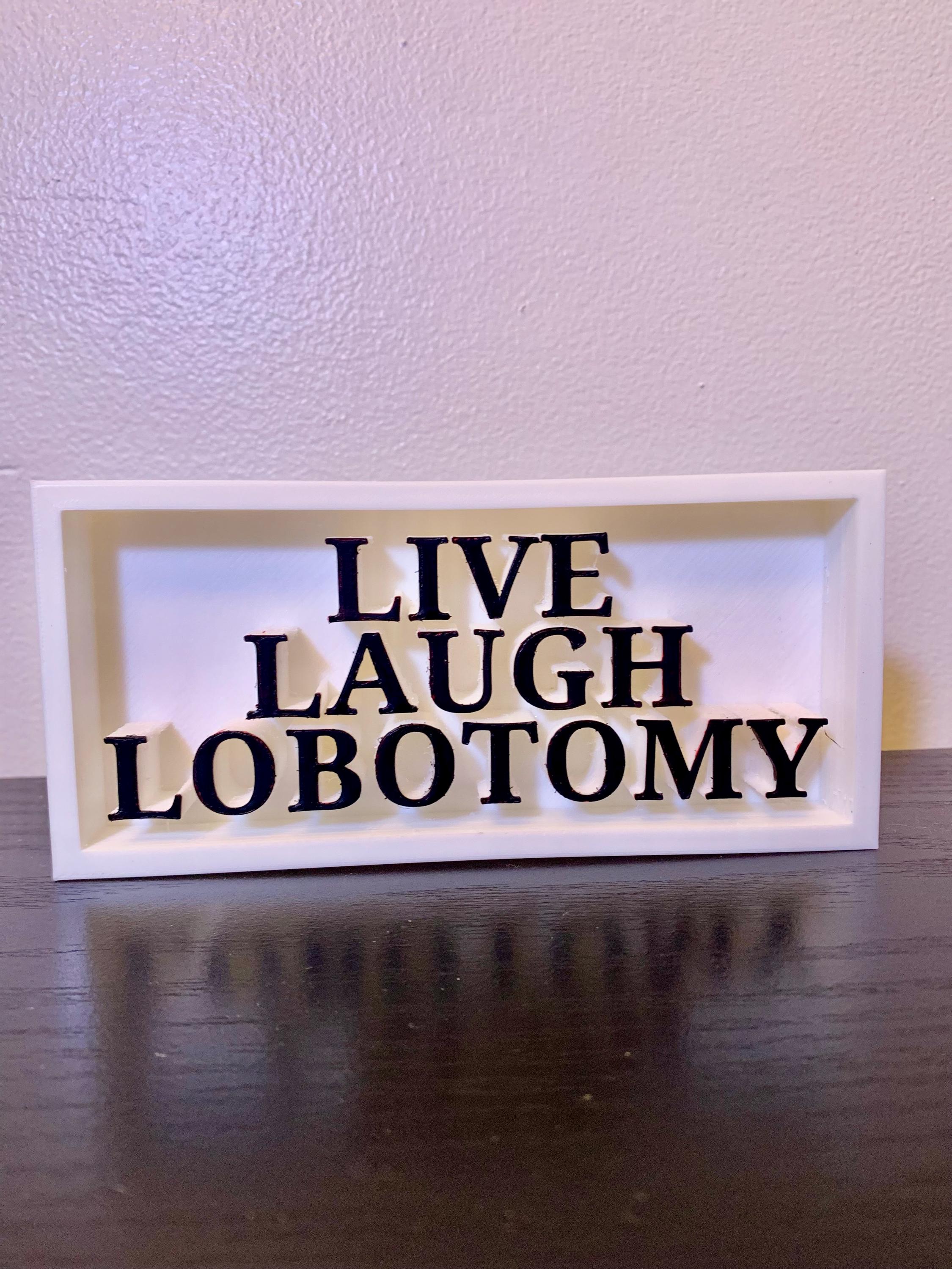 Live, Laugh, Lobotomy Sign – Personalized Office Art, Hand-painted ...