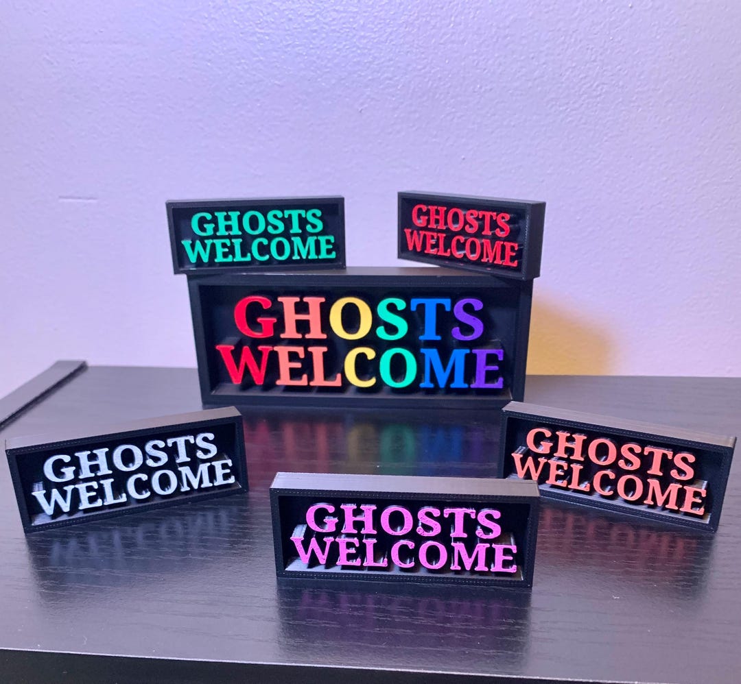 Ghosts Welcome 3D Printed Sign | Spooky Halloween Decor | Gothic ...