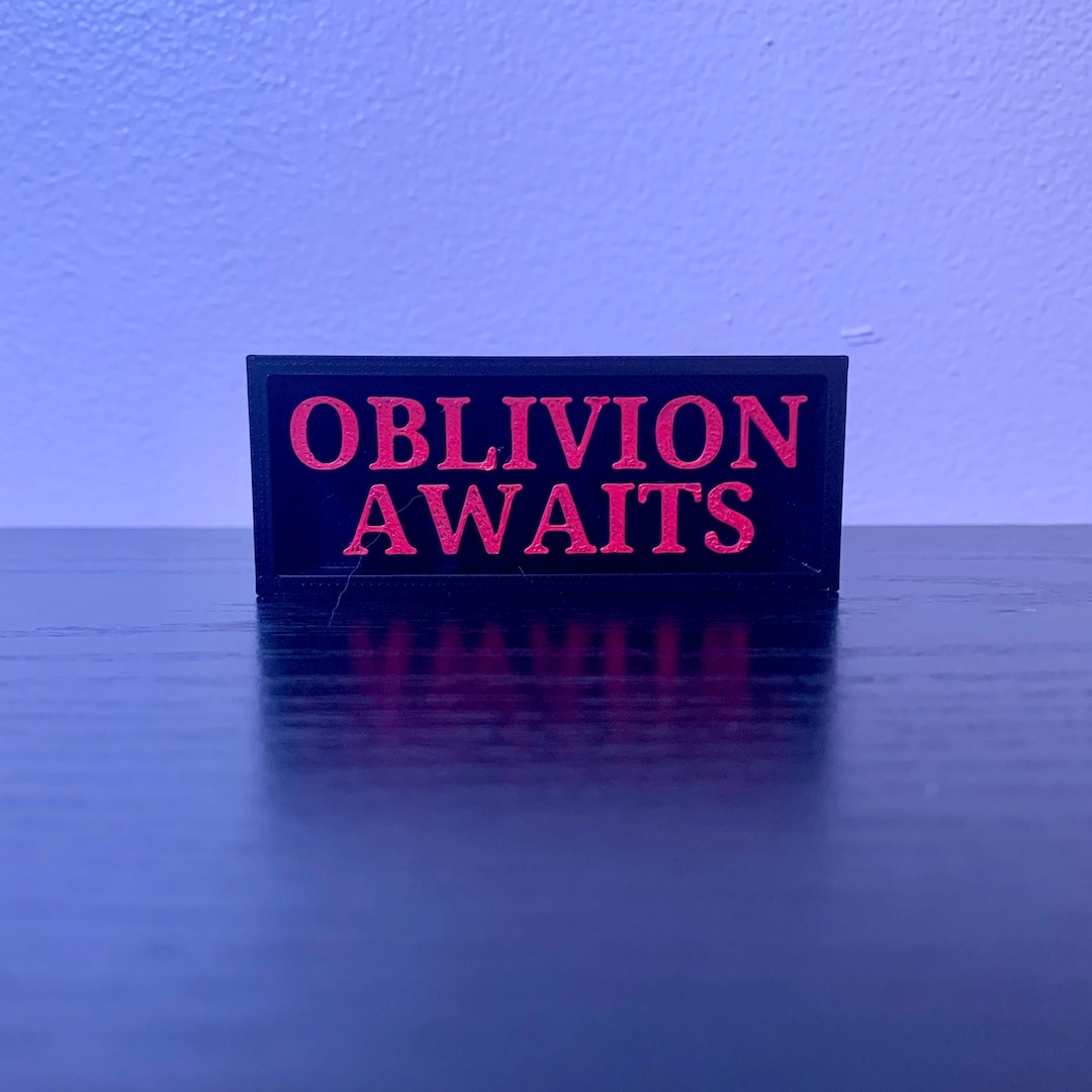 Oblivion Awaits Sign - Hand-painted Wall Decor - Funny Office Sign ...