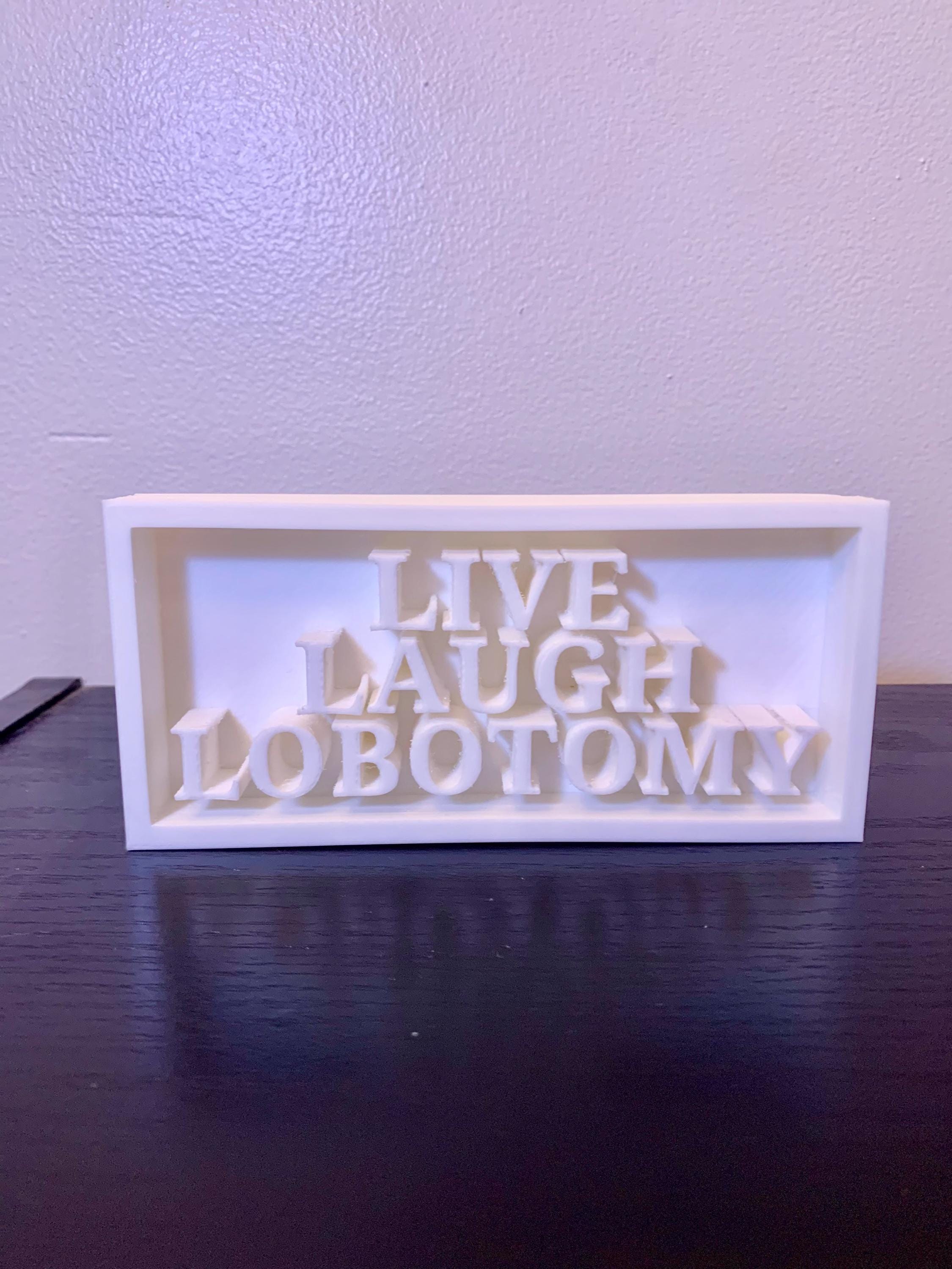 Live, Laugh, Lobotomy Sign – Personalized Office Art, Hand-painted ...