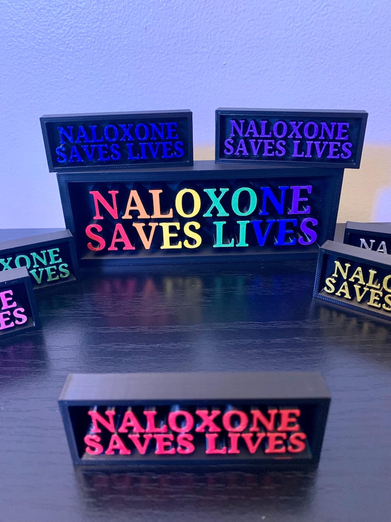 Naloxone Saves Lives Sign - Harm Reduction Desk Sign - Hand-painted ...