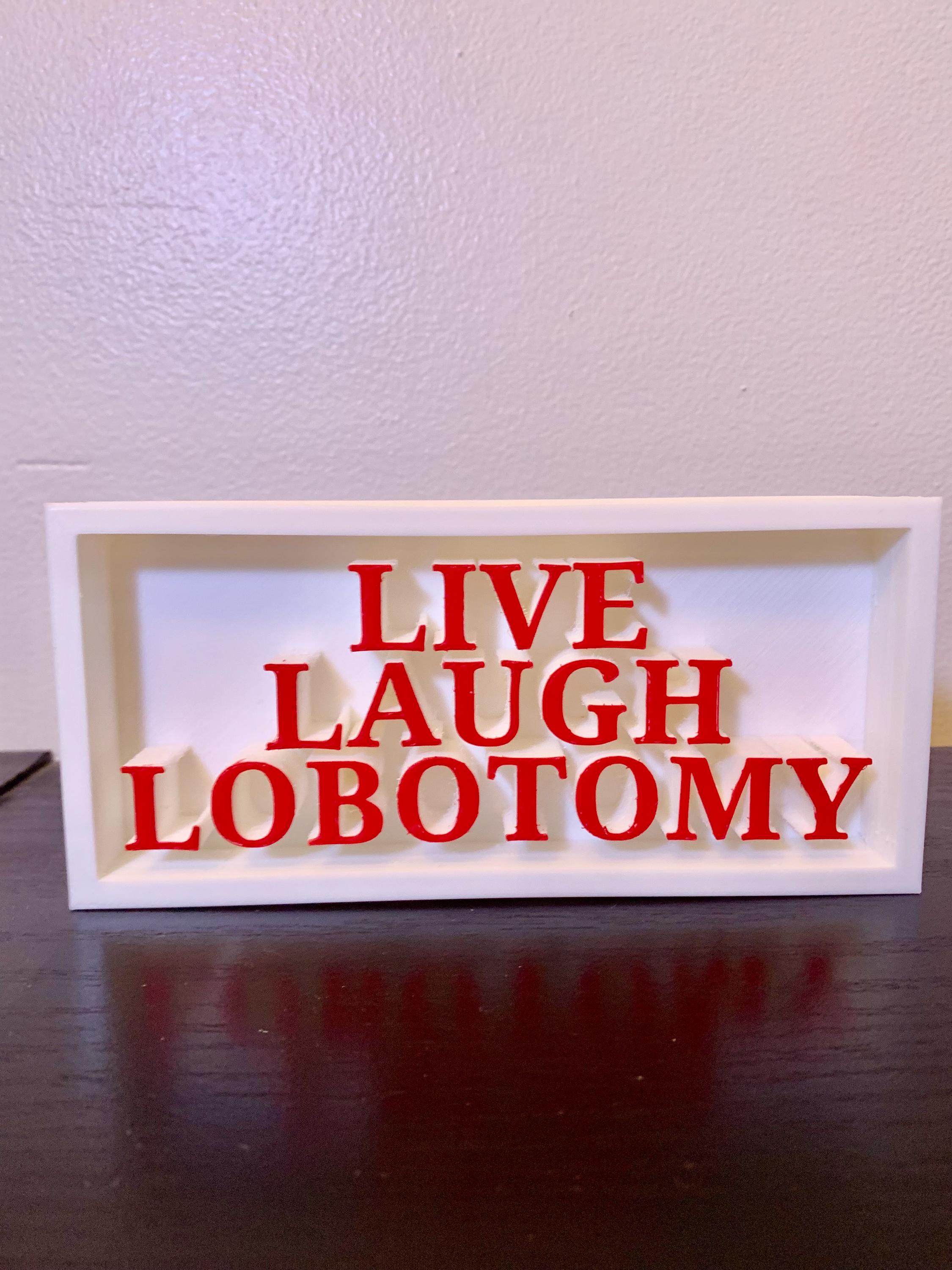 Live, Laugh, Lobotomy Sign – Personalized Office Art, Hand-painted ...