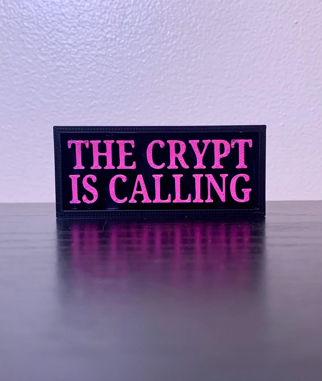 The Crypt is Calling Sign - Gothic Desk Decor - Spooky Halloween Sign ...