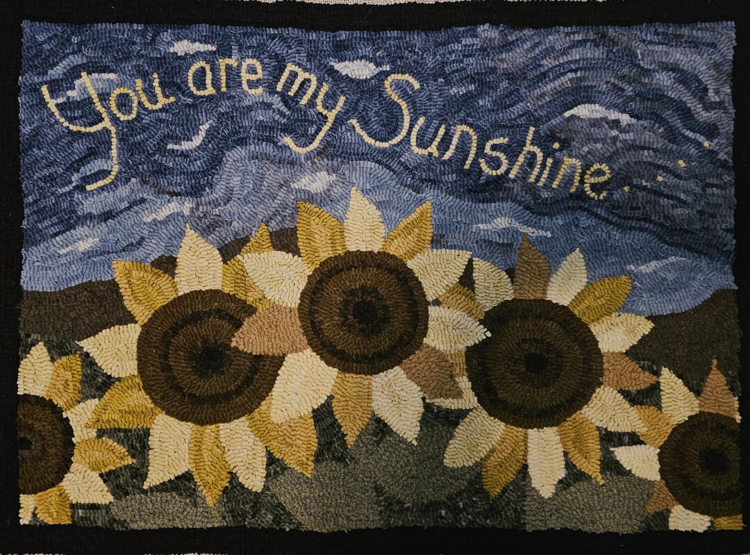 You Are My Sunshine Wool Rug Hooking Pattern or Punch Needle Pattern ...