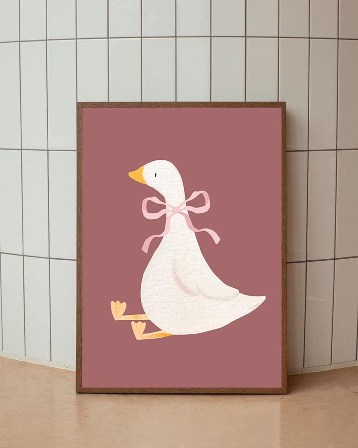 Cute Goose Wall Art | Silly Goose Poster | Coquette Room Decor | Farm ...