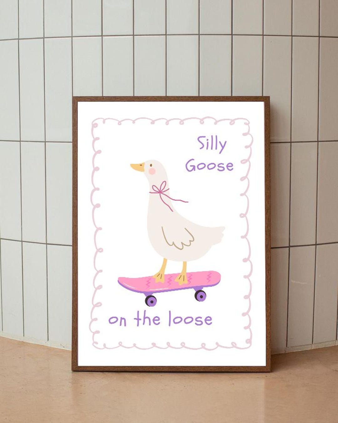 Silly Goose Skateboard Poster: Trendy Dorm & Nursery Wall Art (digital ...