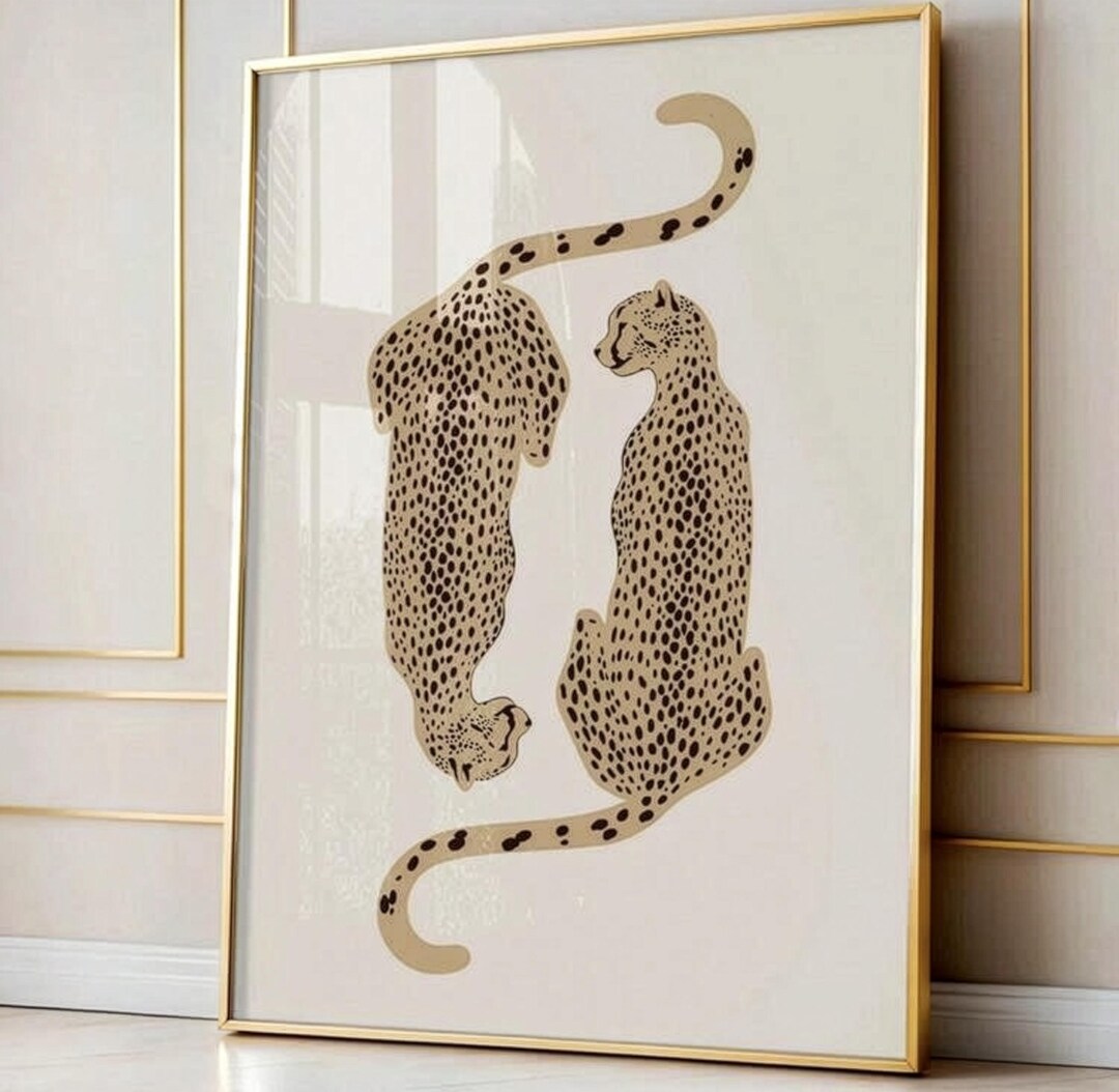 Trendy Leopard Wall Art: Cheetah Poster, Modern Animal Print, Apartment ...