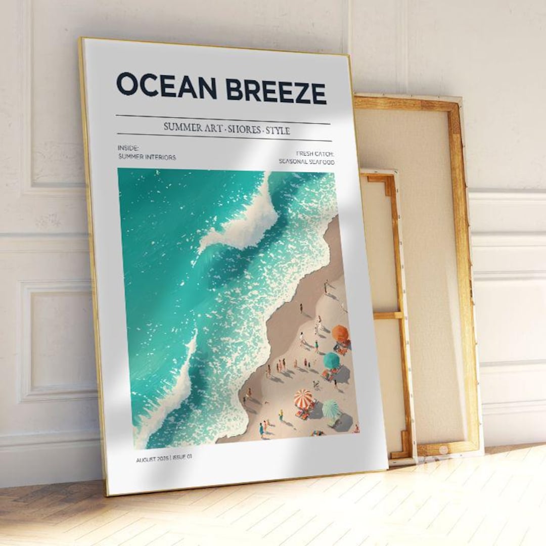 Coastal Beach Magazine Cover Print – Summer Vibes (digital Download) - Etsy