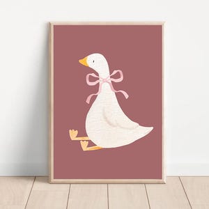 Cute Goose Wall Art | Silly Goose Poster | Coquette Room Decor | Farm ...