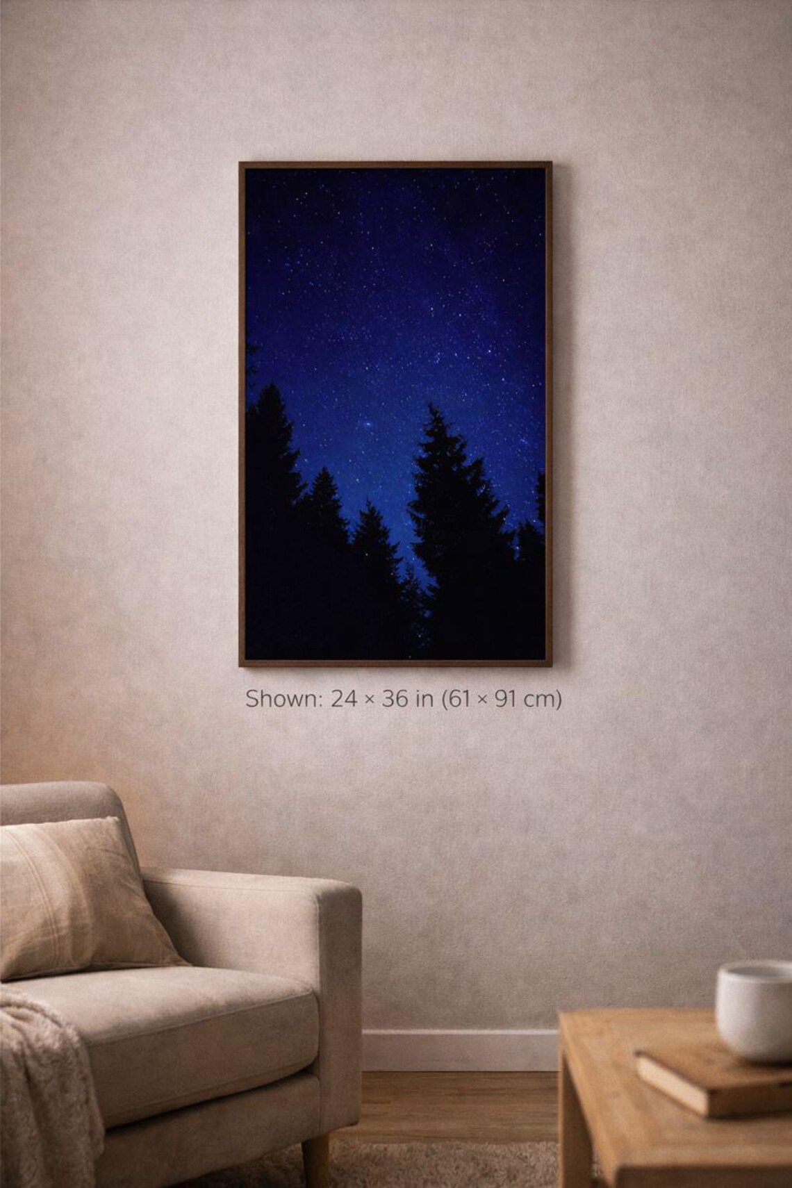 Calming Starry Night Wall Art Printable | Bedroom Night Sky Through ...