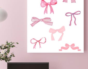 Pink Bow Printable Wall Art Image - Etsy
