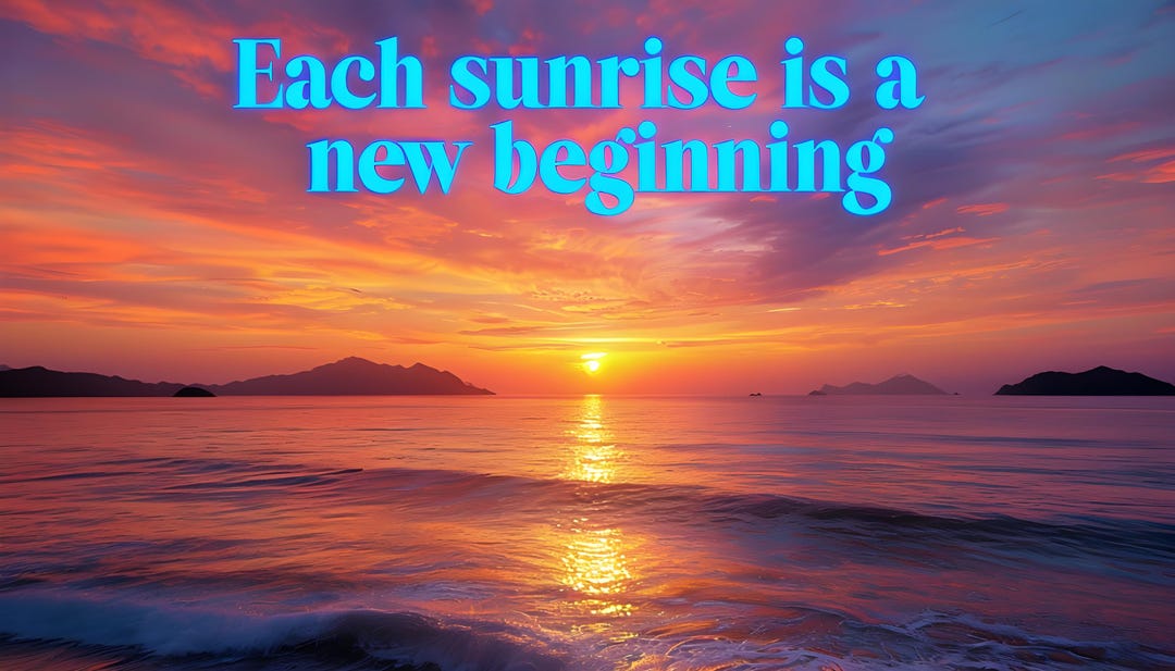 Each Sunrise is a New Beginning Quote, Motivational Wall Art, Home ...