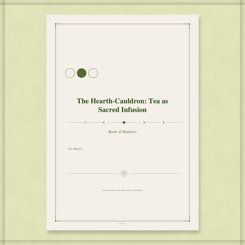 The Hearth-cauldron | Tea Magick | Grimoire Pages, Printable Book of ...