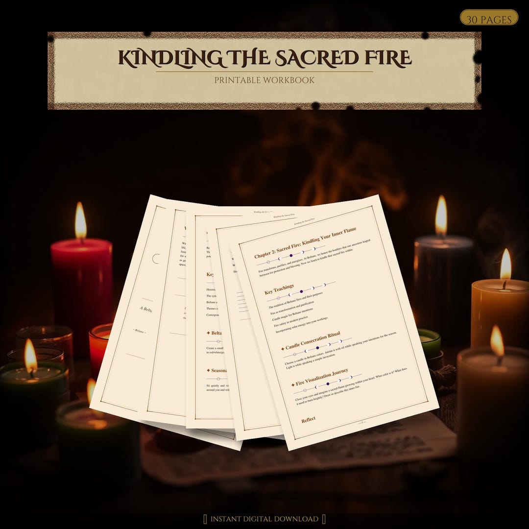 Kindling the Sacred Fire | Beltane | Guided Workbook, Printable Book of ...