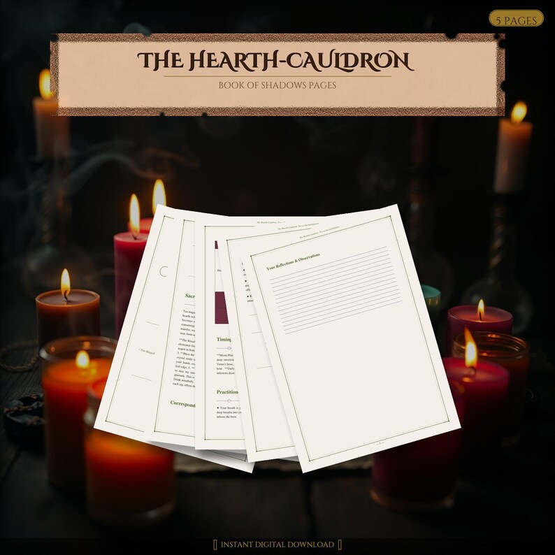 The Hearth-cauldron | Tea Magick | Grimoire Pages, Printable Book of ...