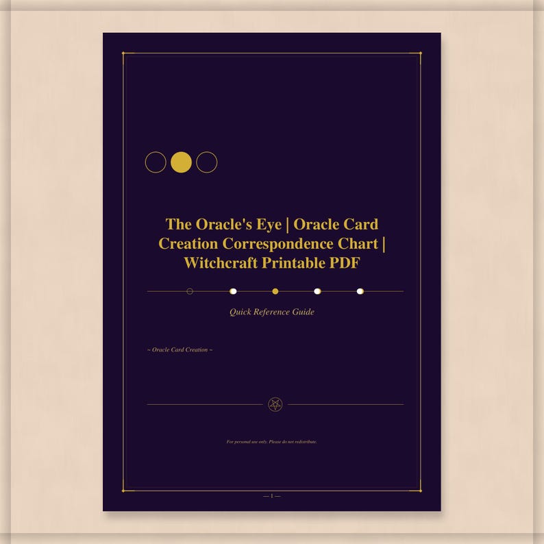 The Oracle's Eye | Oracle Card | Printable Book of Shadows, 3 Pages ...