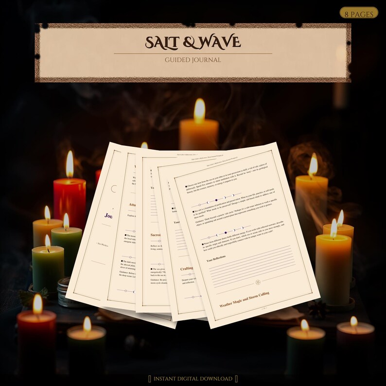 Salt & Wave | Printable Book of Shadows, 8 Pages (digital Download ...