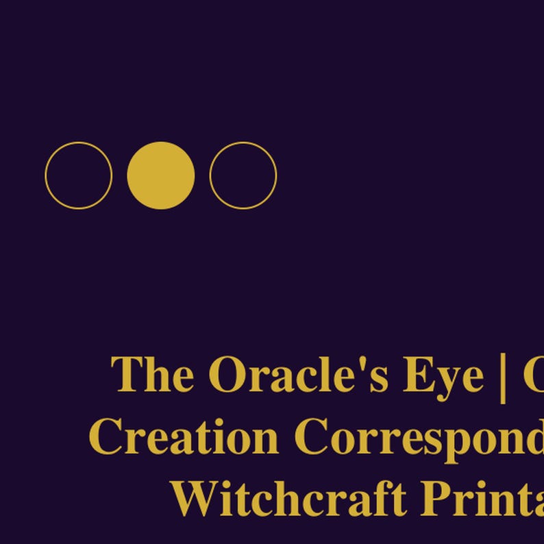 The Oracle's Eye | Oracle Card | Printable Book of Shadows, 3 Pages ...