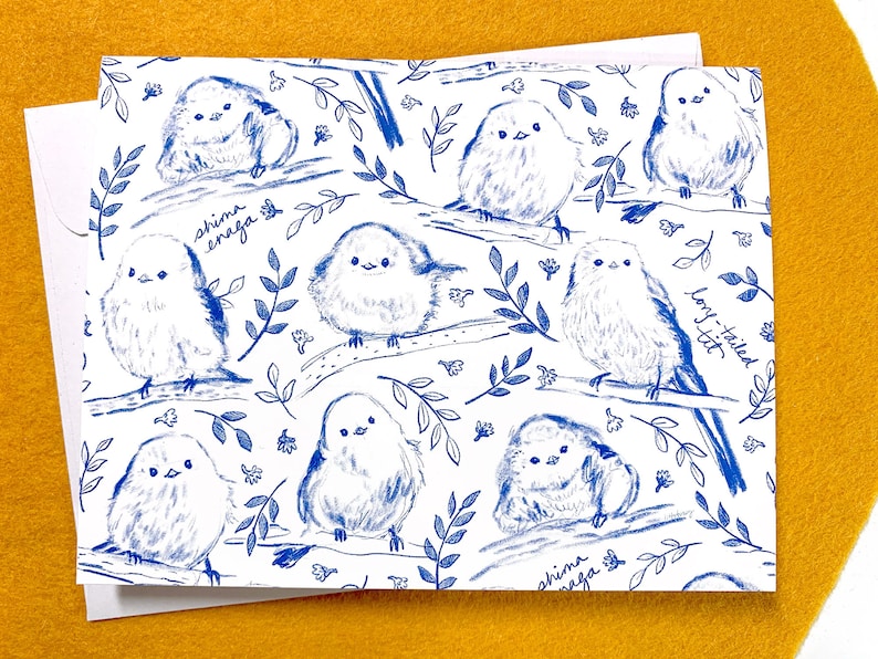 Shima Enaga, Long-tailed Tit, Snow Fairy Bird Cards and Print - Etsy